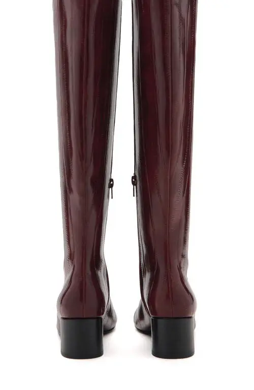 Mango Embossed Faux Leather Tall Boots