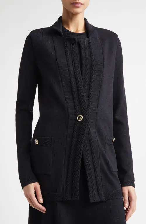 St. John Legacy Wool-blend Sweater Coat