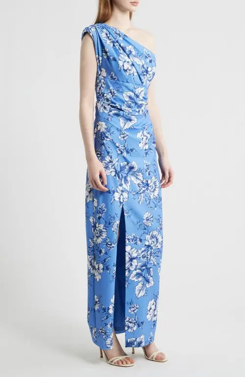 Vince Camuto Toile One-shoulder Scuba Crepe Column Gown