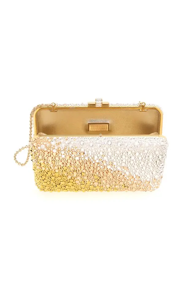 Judith Leiber Gradient Caviar Slim Slide - Gold