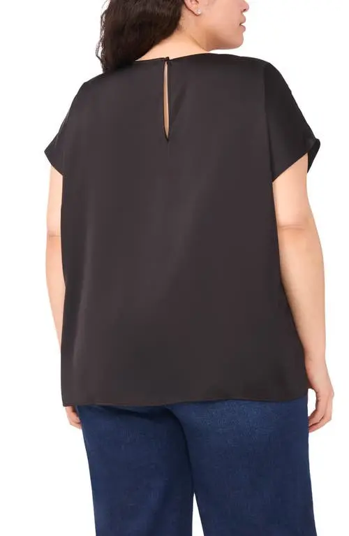 Halogen Dolman Sleeve Satin Top - Rich Black 060