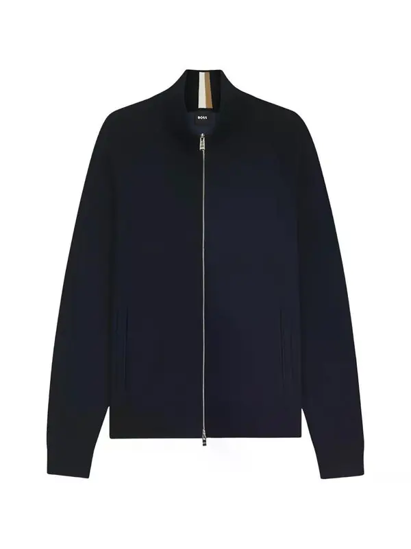BOSS Zip-up Cotton Cardigan - Blue