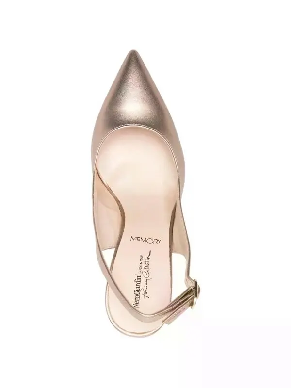 NEROGIARDINI Buckle Leather Pumps - Gold