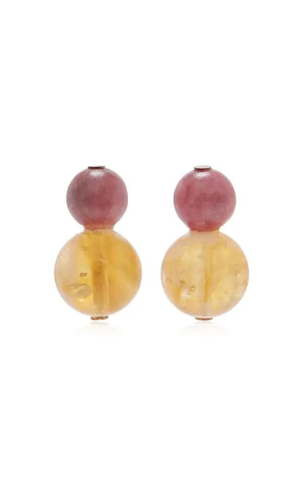 JENNIFER BEHR Cay Rhodonite And Citrine Earrings - Yellow