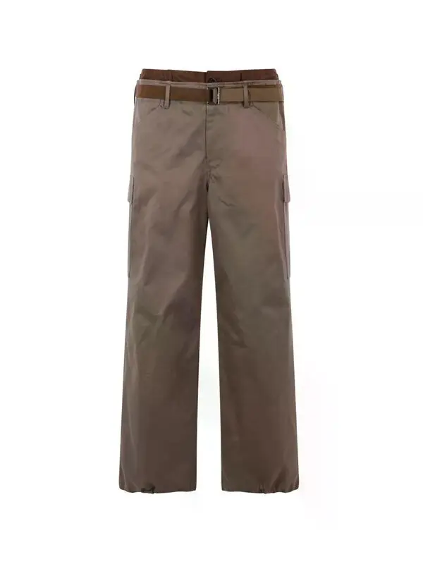 Sacai Gabardine Cargo Trousers - Brown