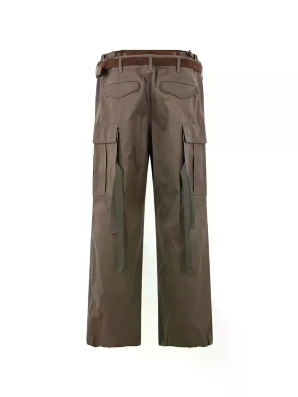 Sacai Gabardine Cargo Trousers - Brown