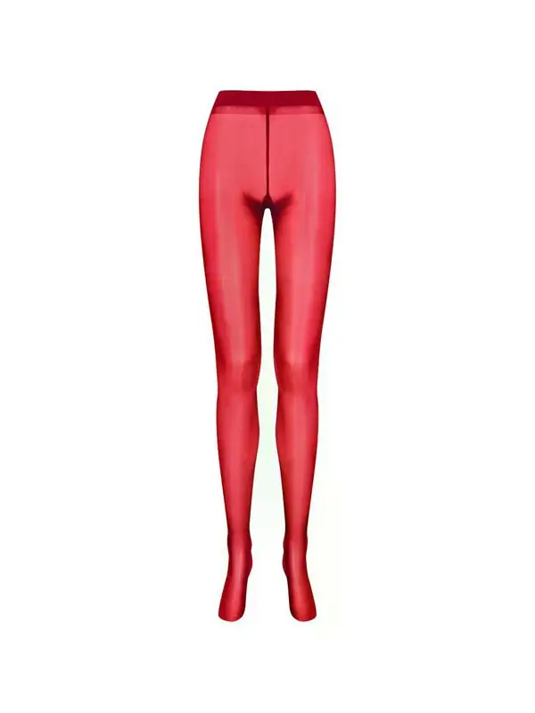 MAISON CLOSE Obsession Semi-sheer Tights - Red