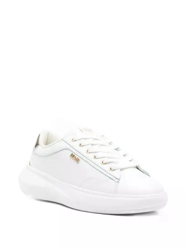 Liu Jo Leather Sneakers With Metallic Heel Counter - White