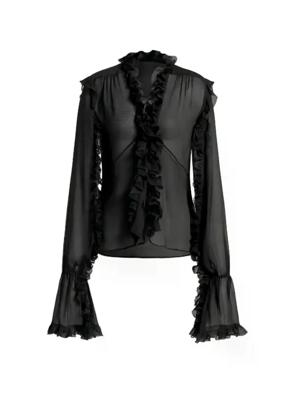 Alberta Ferretti Ruffled Blouse - Black