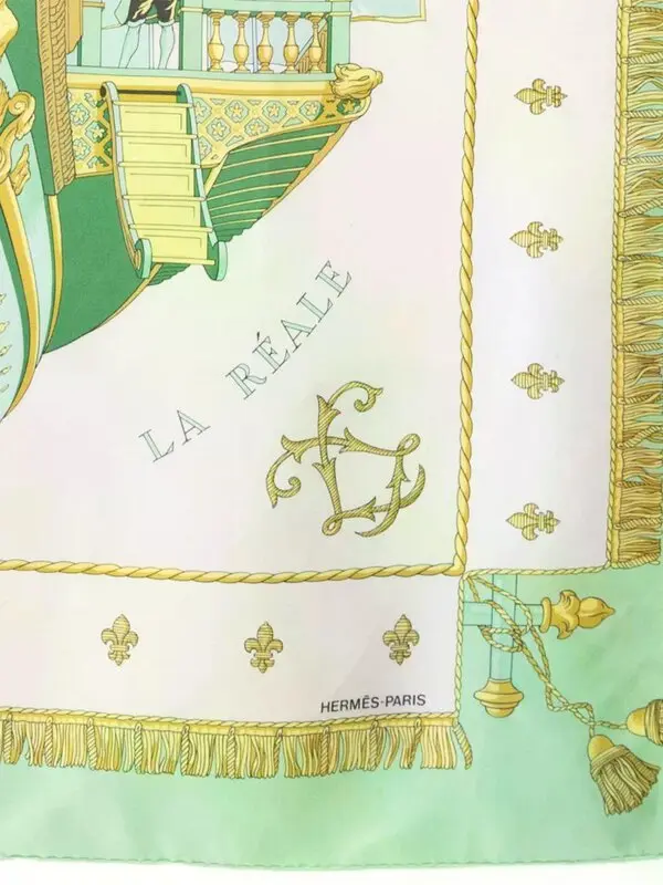 Hermès 1992 Graphic-print Scarf