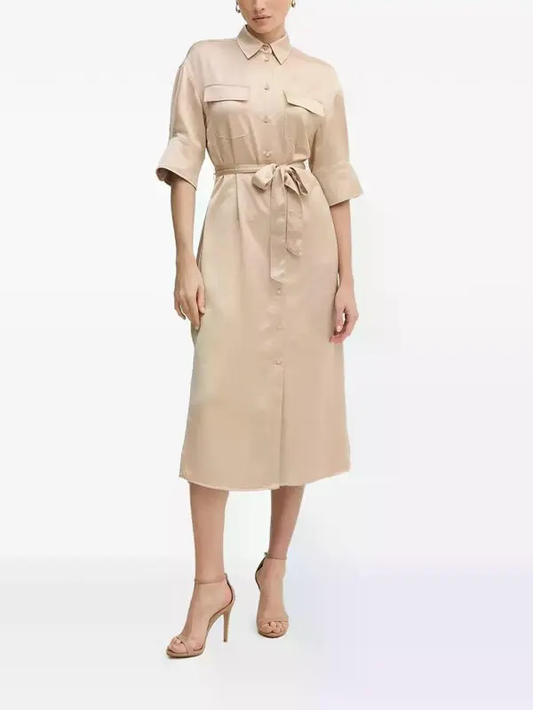 MARC AUREL Belted Midi Shirt Dress