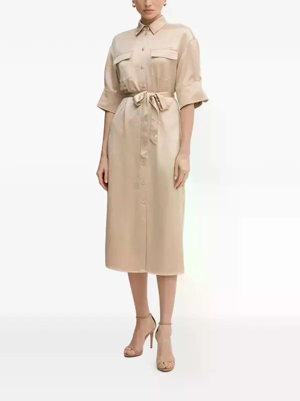 MARC AUREL Belted Midi Shirt Dress