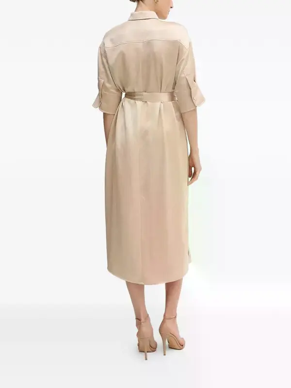 MARC AUREL Belted Midi Shirt Dress