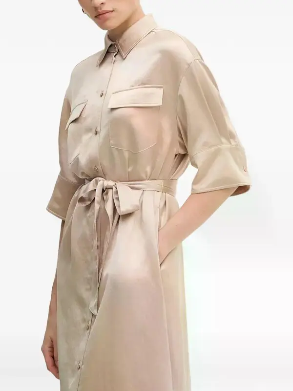 MARC AUREL Belted Midi Shirt Dress