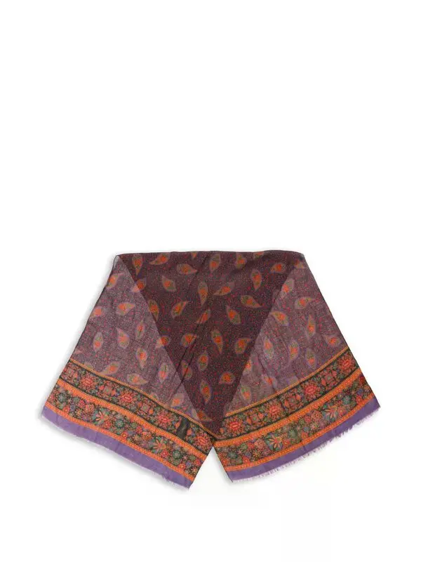 Saint Laurent 1990s Paisley-print Scarf - Purple