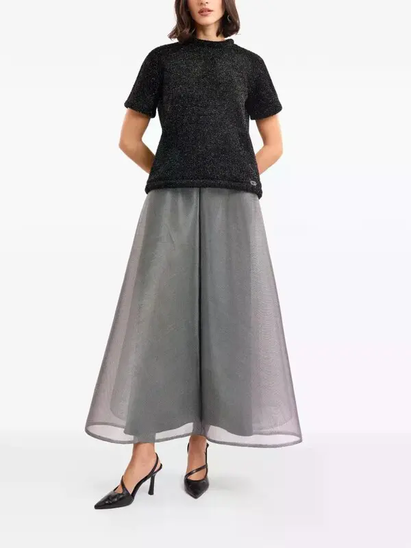 GEMY MAALOUF Striped Midi Skirt