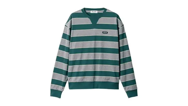 Miu Miu Striped Jersey Sweatshirt - Bottle Green/gray