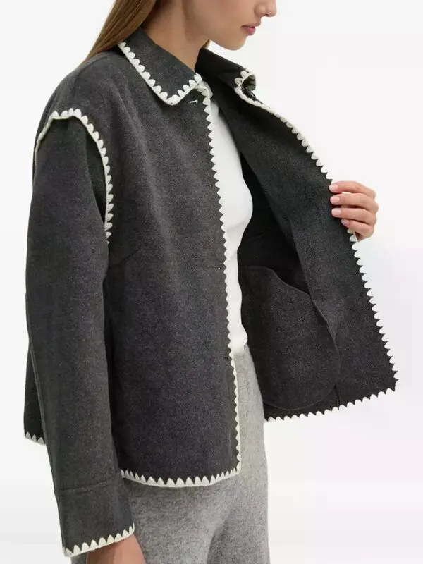 OUI Contrast Trim Button Jacket