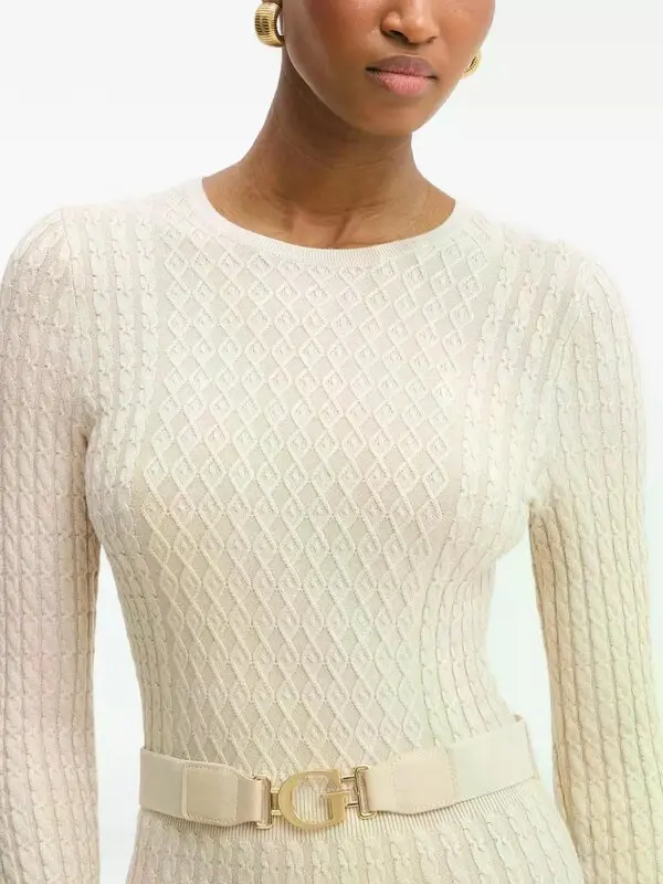 Guess Cable-knit Mini Dress - Neutrals