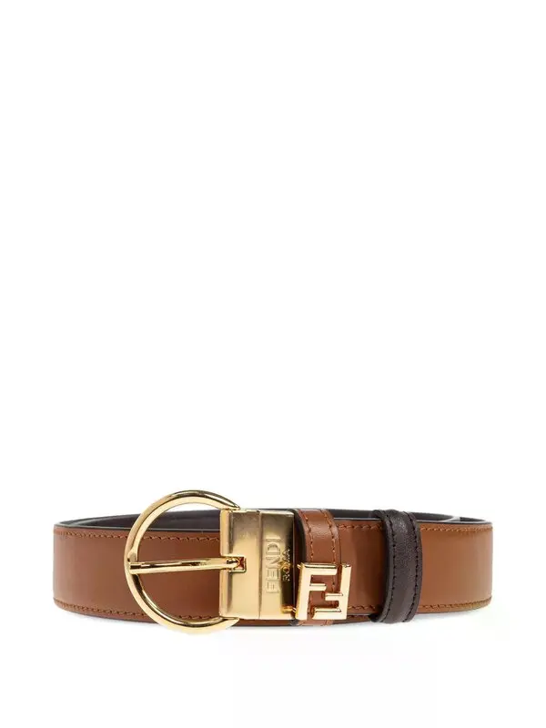 Fendi Logo Buckle Belt - Brown