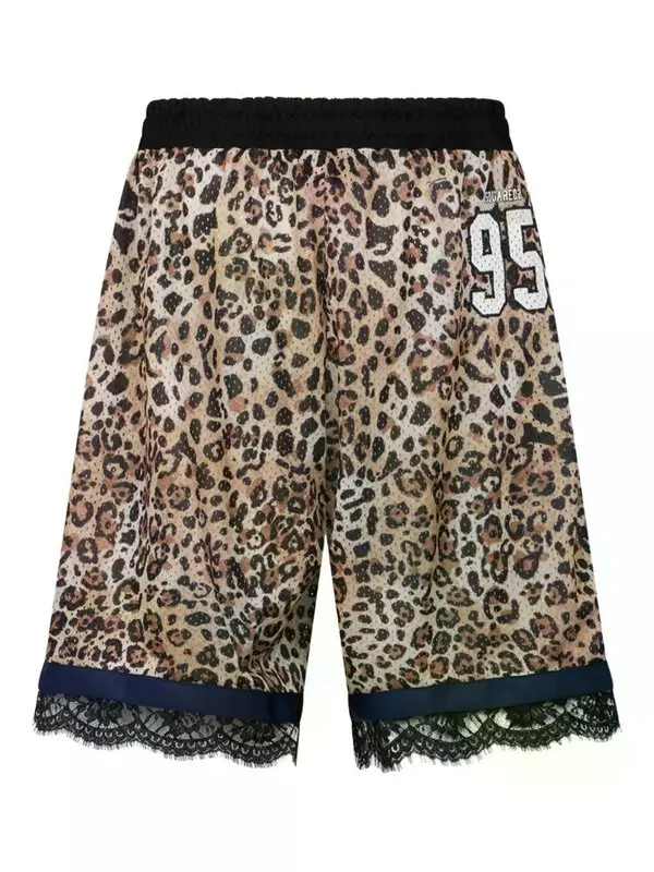 Dsquared2 Animal Print Lace Trim Shorts