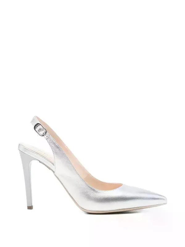 NEROGIARDINI Pointed Slingback Pumps - Silver