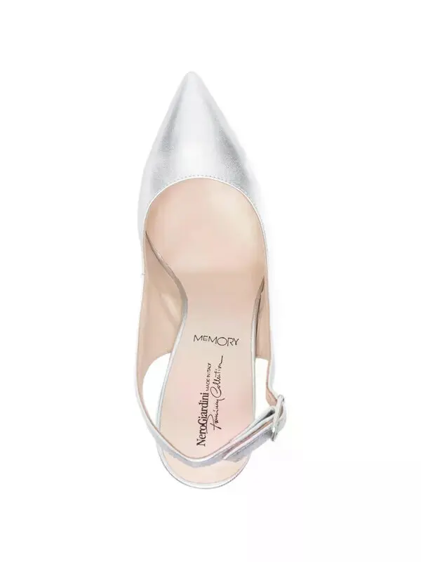 NEROGIARDINI Pointed Slingback Pumps - Silver