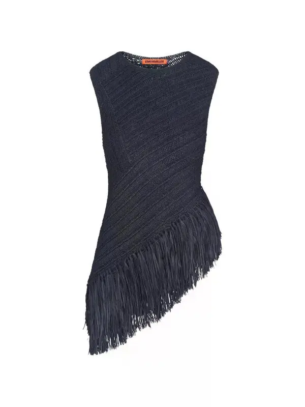SIMONMILLER Beja Crochet Fringe Blouse - Black