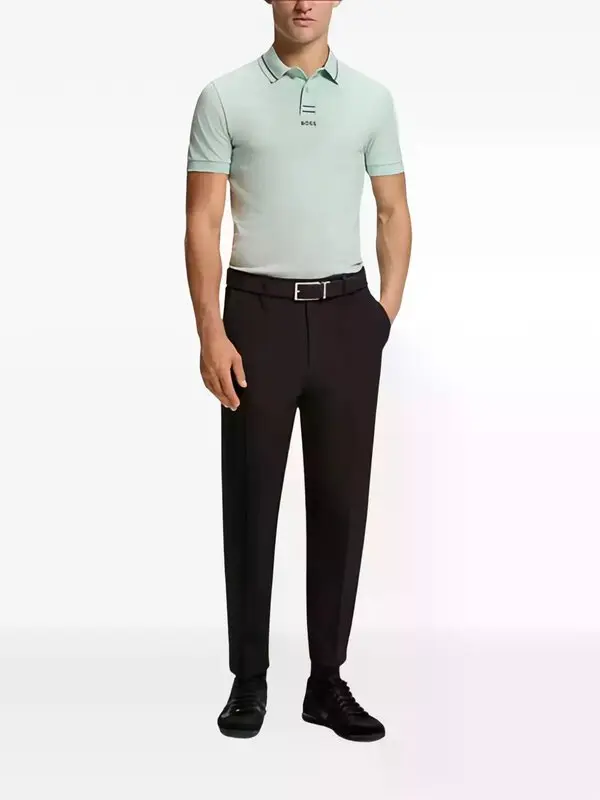 BOSS Paule Striped-trim Polo Shirt - Green