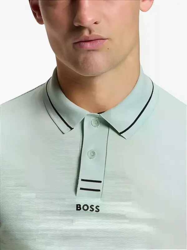 BOSS Paule Striped-trim Polo Shirt - Green