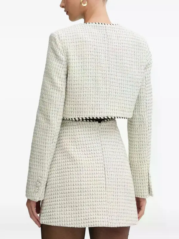 Bardot Florine Woven-texture Cropped Jacket
