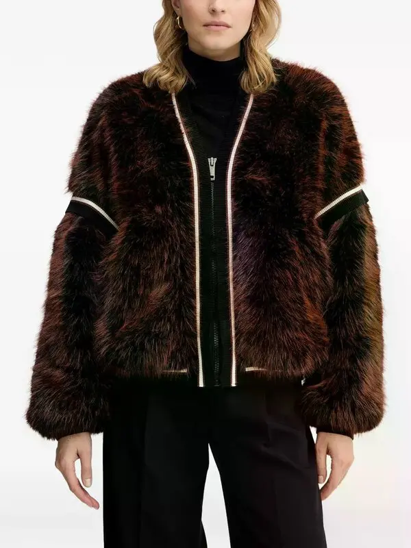 Guess Striped-trim Jacket - Brown