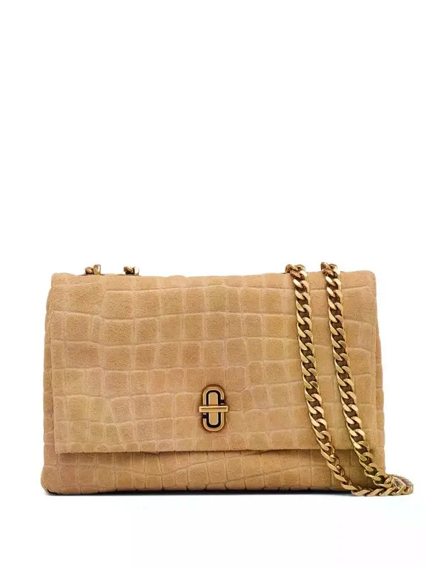 Marc Jacobs Slim Croc Suede Shoulder Bag - Brown