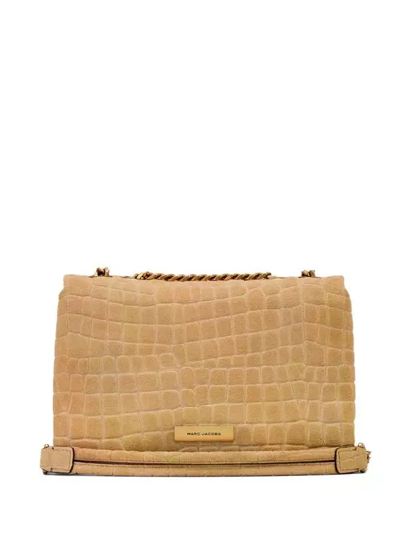 Marc Jacobs Slim Croc Suede Shoulder Bag - Brown