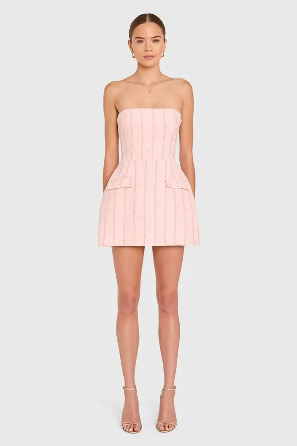 Amanda Uprichard Strapless Mini Skort Romper - Mochi