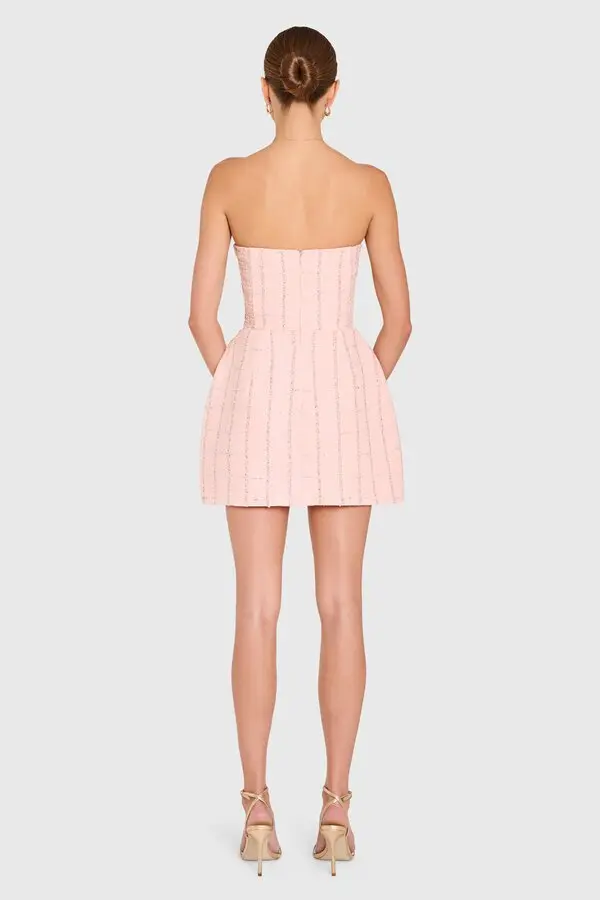 Amanda Uprichard Strapless Mini Skort Romper - Mochi