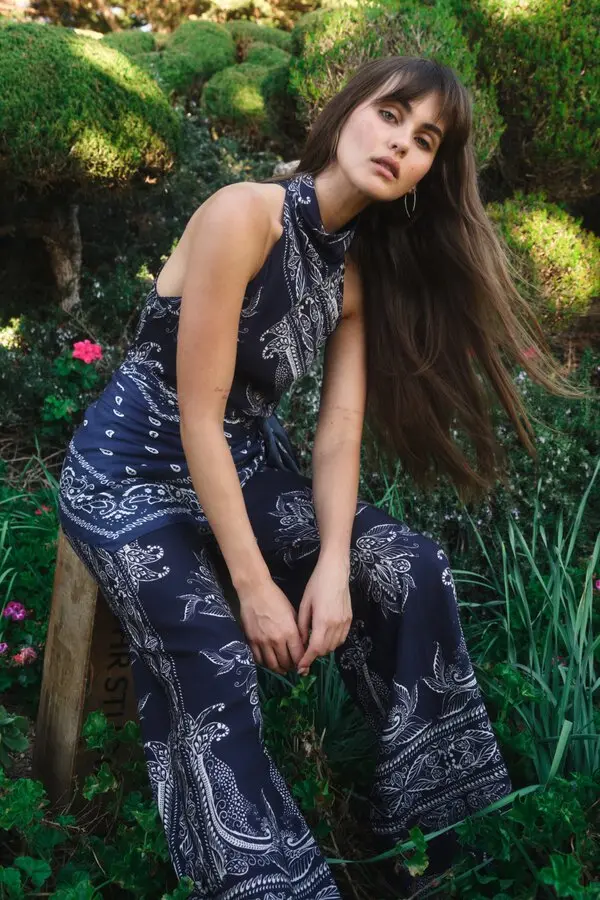 Amanda Uprichard Arielle Printed Wide Leg Pants
