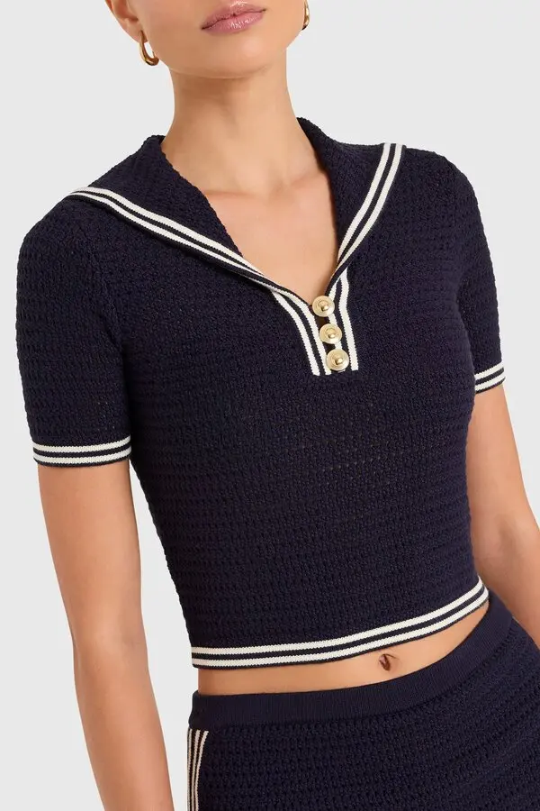 Amanda Uprichard Monique Short Sleeve Knit Top