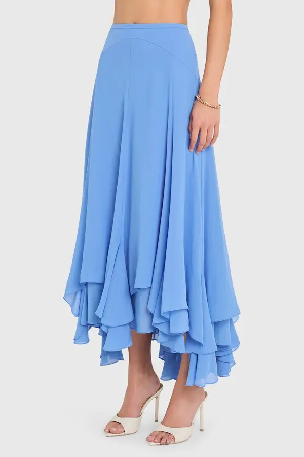 Amanda Uprichard Monterey Chiffon Midi Skirt