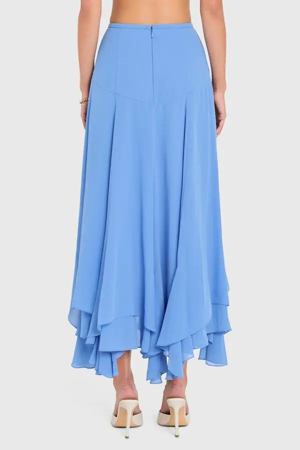 Amanda Uprichard Monterey Chiffon Midi Skirt