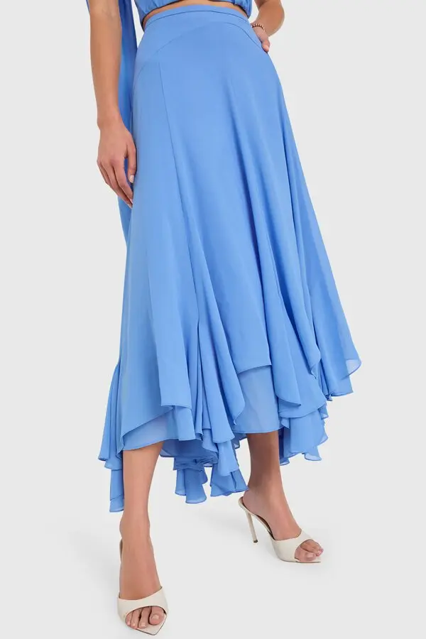 Amanda Uprichard Monterey Chiffon Midi Skirt