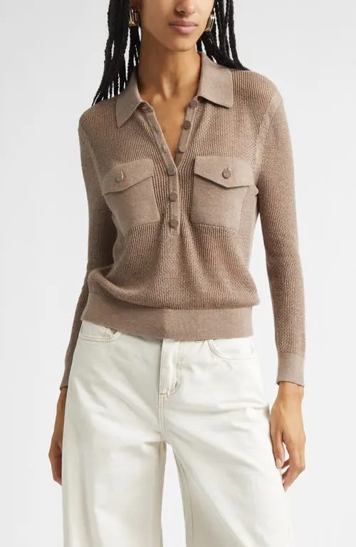 L'Agence Carine Pointelle Polo Sweater