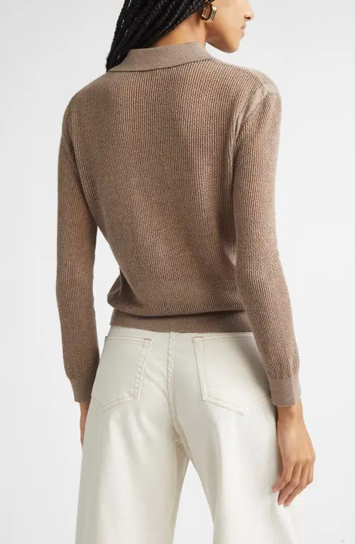 L'Agence Carine Pointelle Polo Sweater