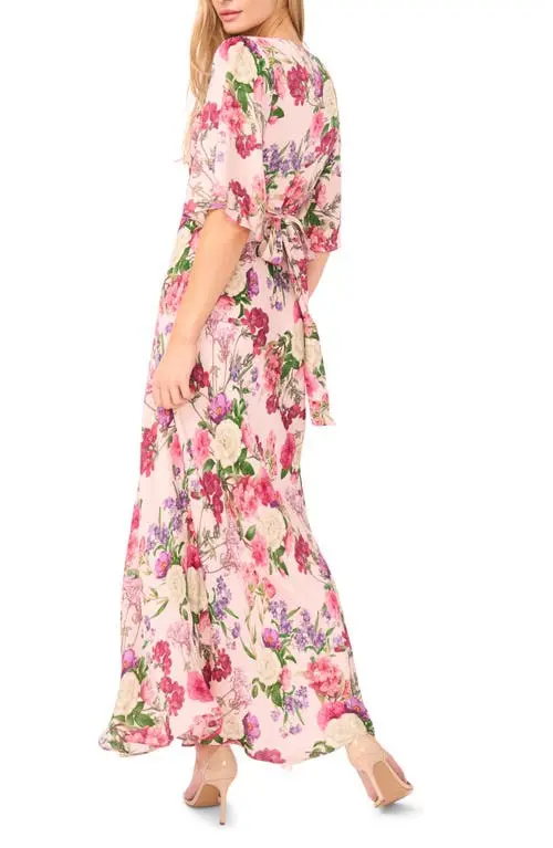 Ted Baker London Floral Flutter Sleeve Midi Dress