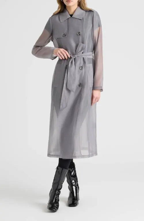 NVLT Sheer Trench Coat - Grey