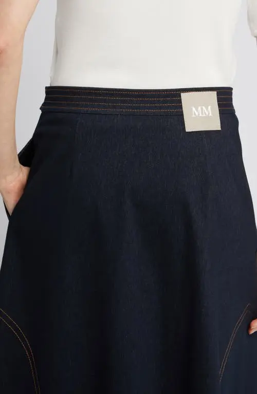 MM BY MAX MARA Rane Belted Midi Skirt - Midnight Blue