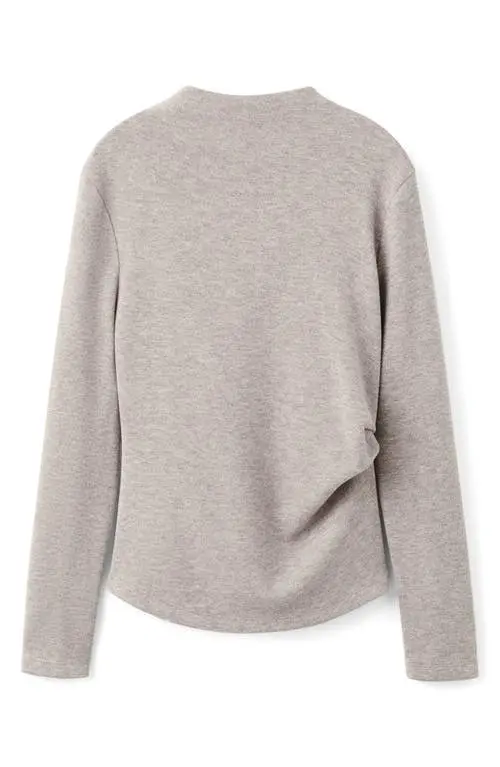Mango Funnel Neck Long Sleeve Sweatshirt - Brown/grey