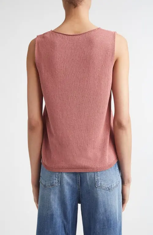 Eleventy Sequin Embellished Silk & Cotton Sweater Vest