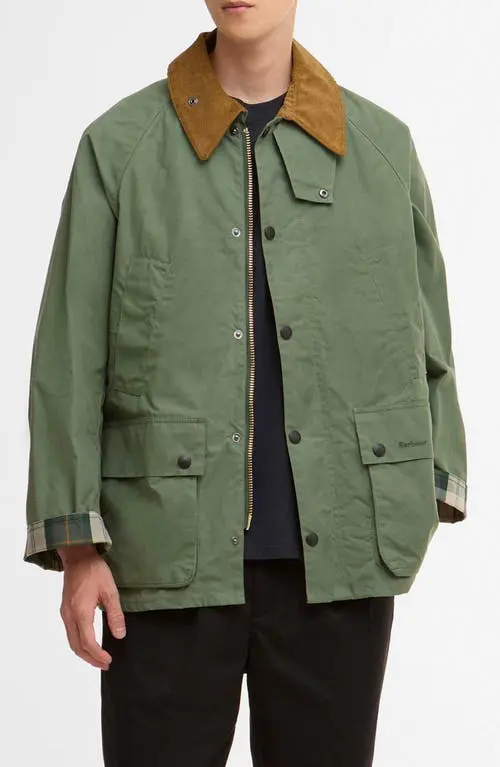Barbour Bedale Coated Cotton Jacket - Winter Moss