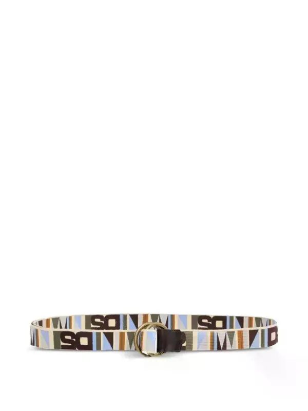 Dsquared2 Geometric Print Double Ring Belt - Neutrals